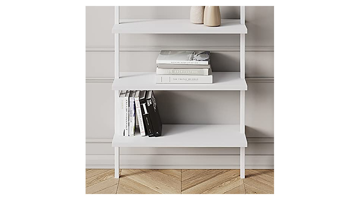Nathan James Theo 6-Shelf Modern Ladder Bookshelf