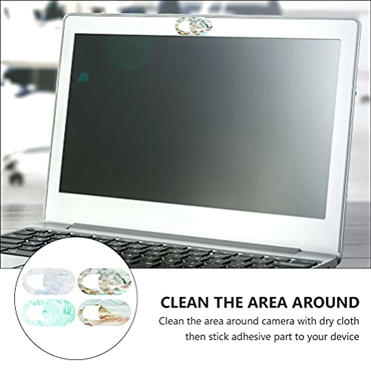 Laptop Camera Slide Blocker Laptop 8pcs Privacy Shutter Webcam Lens Cap Hood Covers Marble Web Camera Cover Slide with Adhesive Protecting Privacy and Laptops USB Camera