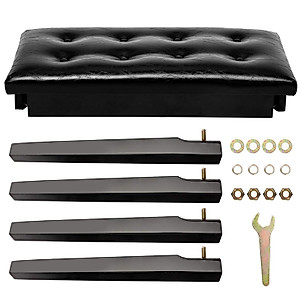 Bonnlo Wooden Double/Duet Piano Bench with Storage and Thick Cushion Faux Leather Padded Piano Stool Artist Duet Seat- Black