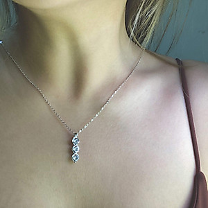 Generations Necklace - Sterling Silver Three Hearts Infinity Gene Necklace for Grandma Mom Granddaughter, Birthday Jewelry Mothers Day Gift