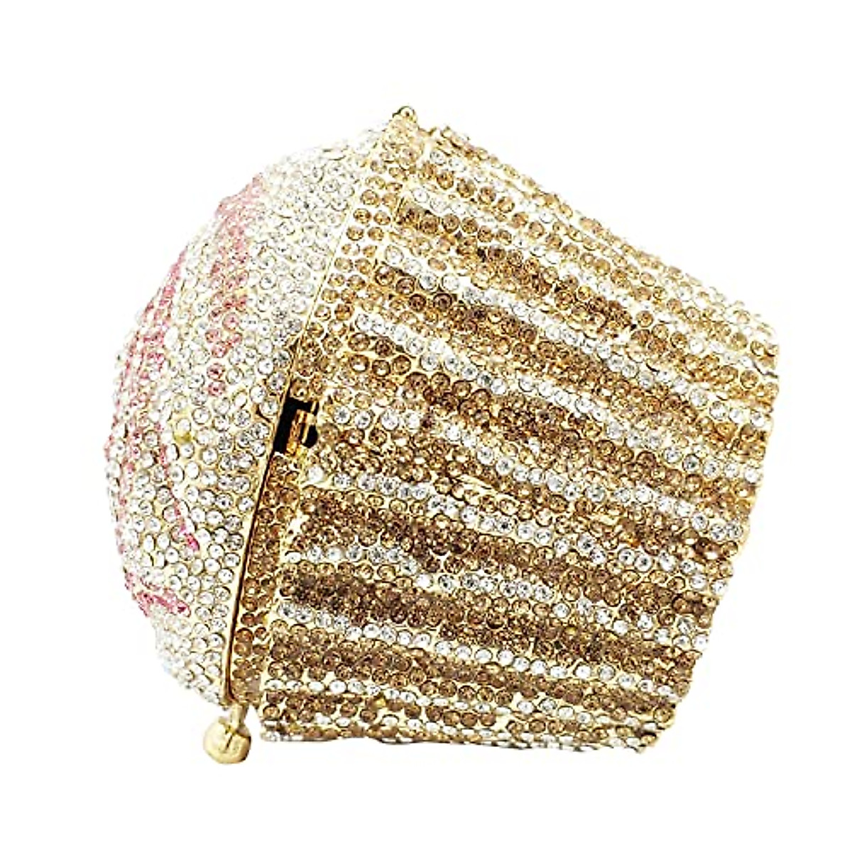 Tngan Women Cute Cake Evening Clutch Sparkling Full Rhinestones Mini Purse Banquet Prom Wedding Handbag, Pink 2