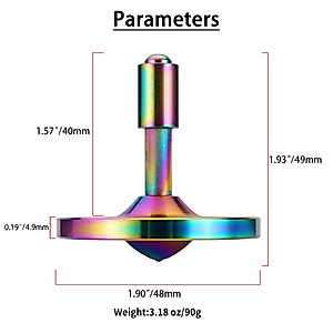 CHEETOP Precision Rope Spinning top, High Performance Stainless Steel Desktop Gyro Anty-Gravity Toys, Amazing Spin Time Up to 15 Minutes, Spins Forever Waste Your Time Efficiently (M, Iridescent Pro)