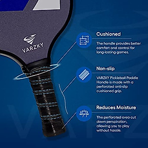 VARZKY Pickleball Paddles Set of 2 - USAPA Carbon Fiber Paddles with Advanced Polymer Honeycomb Core Technology - Lightweight Paddles with Anti-Slip Cushioned Grip - Beginners and Professional