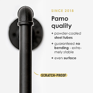pamo Industrial pipe clothing rack metal black - Wall mounted clothes racks for hanging clothes - Modern walk in closet - KIM IV DOUBLE black