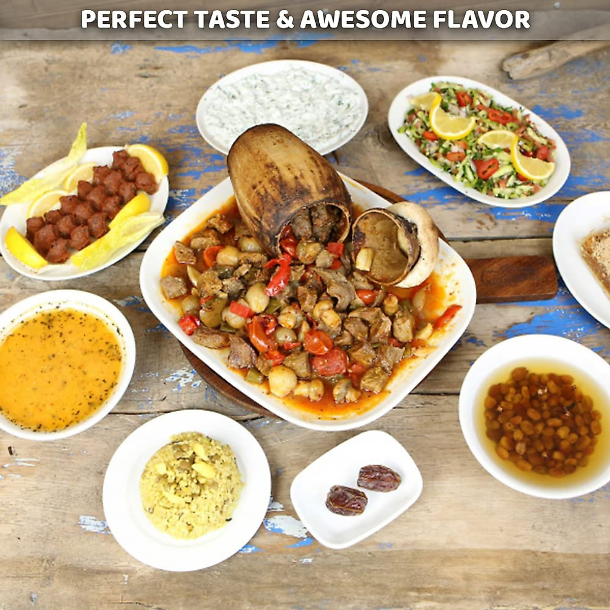 Handmade Clay Pot for Testi Kebab, Unglazed Earthenware Pot for Cooking, Clay Cooking Pots, Authentic Cappadocia Kebab Tandoori (Large 10 in)