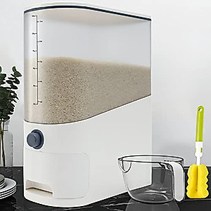 Cosyzone 26.5 Lbs Rice Dispenser, Large Sealed Grain Container Storage with Measuring Cup, Rice Container Kitchen Organization and Pantry Store for Cereal Dry Food