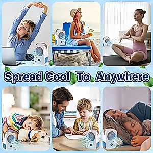 clleylise Portable Personal Air Cooler - Powerful, Quiet, and Energy Efficient USB Evaporative Air Cooler Cooling Fan in 4 Speed For Bedroom, Office, Living Room & More