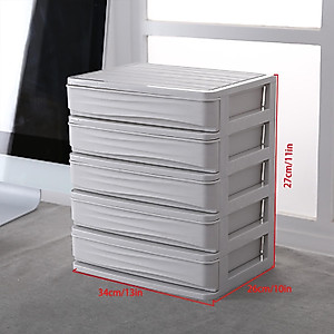 White Organizer with Drawers，Flat File Storage，Desktop Drawer Cabinet，PP Material, Sturdy and Durable, Suitable for Various Office Supplies, Craft Supplies, School Supplies, (Color : White, Size : 3