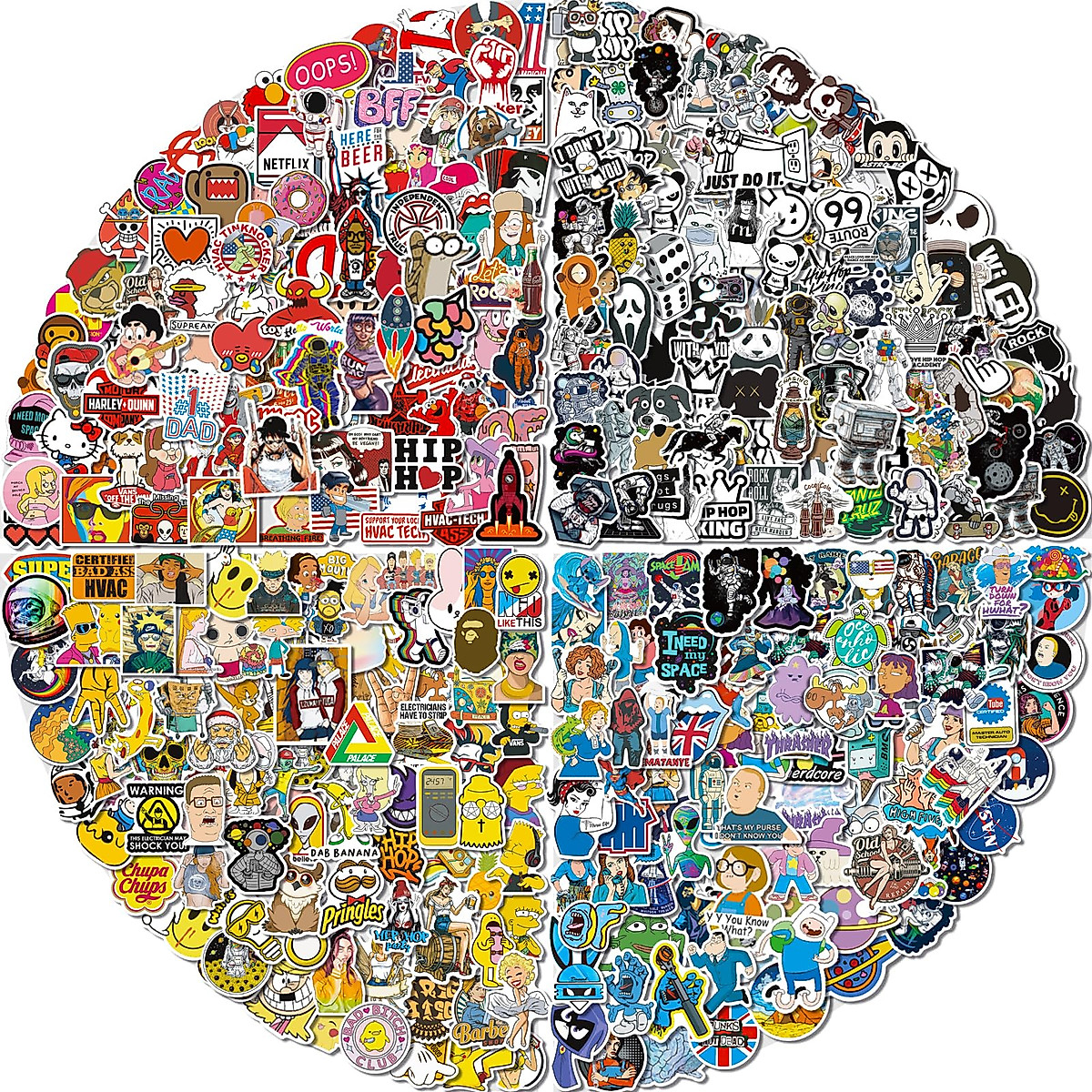 Arme Stickers Pack, 400 PCS Cool Stickers Decals, Random Sticker for Waterbottles Laptop Computer Vinyl Waterproof Sticker, Skateboard Stickers for Adults