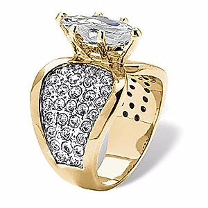 Snake Ring Stainless Steel Engagement Round Cut Zircons Women Wedding Rings Jewelry Rings For Woman Full Diamond Ladies Ring (Gold, 7)