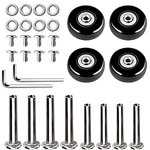 Baluue 30 Pcs Trolley Case Casters Chair Casters Luggage Replacement Wheels Replacement Wheels for Luggage Swivel Luggage Wheels Repair Mute Travel Outdoor Suitcase Rubber