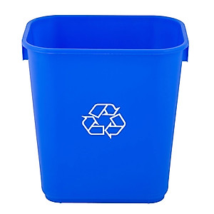Mix.Home 2 Pack! 3 Gallon Blue Rectangular Wastebasket Restaurant Trash can Commercial Trash can Office Plastic Trash can Bathroom Garbage bin Rectangular Trash cans for Kitchen Janitorial Trash can