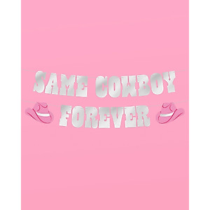 xo, Fetti Same Cowboy Forever Banner - Iridescent, 5 Ft. | Bachelorette Party Decorations, Fun Western Bach Backdrop, Rodeo Banner, Gag Gift