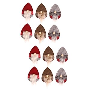 BESTOYARD 12 Pcs Cutlery Set Norse Decor Nativity Ornaments for Kids Xmas Kids Cutlery Wine Bottle Decor Forks Bag Mini Bottles Tableware Holder Elder Sweden Christmas Artificial Fur