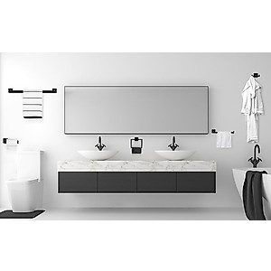 BOZWELL Double Towel Hooks for Bathroom Matte Black Wall Mount，Simple Modern Square Style Coat Robe Hook，Stainless Steel Heavy Duty Door Hanger for Bathroom Bedroom Kitchen Hotel Pool 1502-B-1