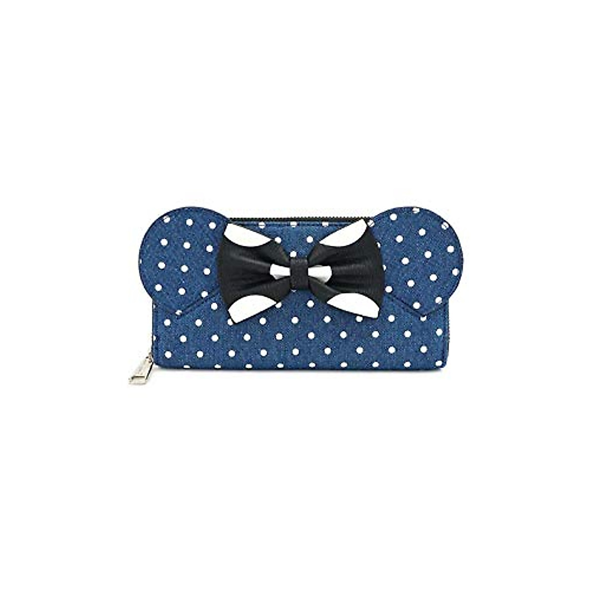 Loungefly x Disney Minnie Mouse Denim Polka Dot Zip-Around Wallet