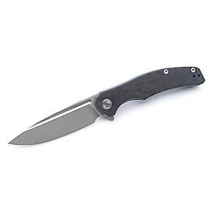 Miguron Knives M Velona Flipper Folding Knife 3.5" M390 Blade Blue Anodized Titanium And Carbon Fiber Handle Pocket Knife MGR-613BUS