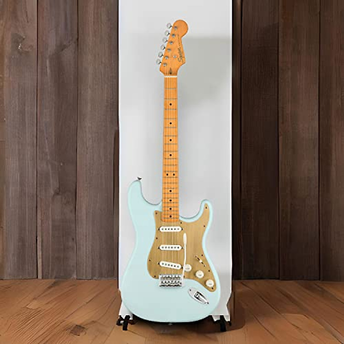 Squier 40th Anniversary Vintage Edition Stratocaster Electric Guitar, with 2-Year Warranty, Satin Sonic Blue, Maple Fingerboard