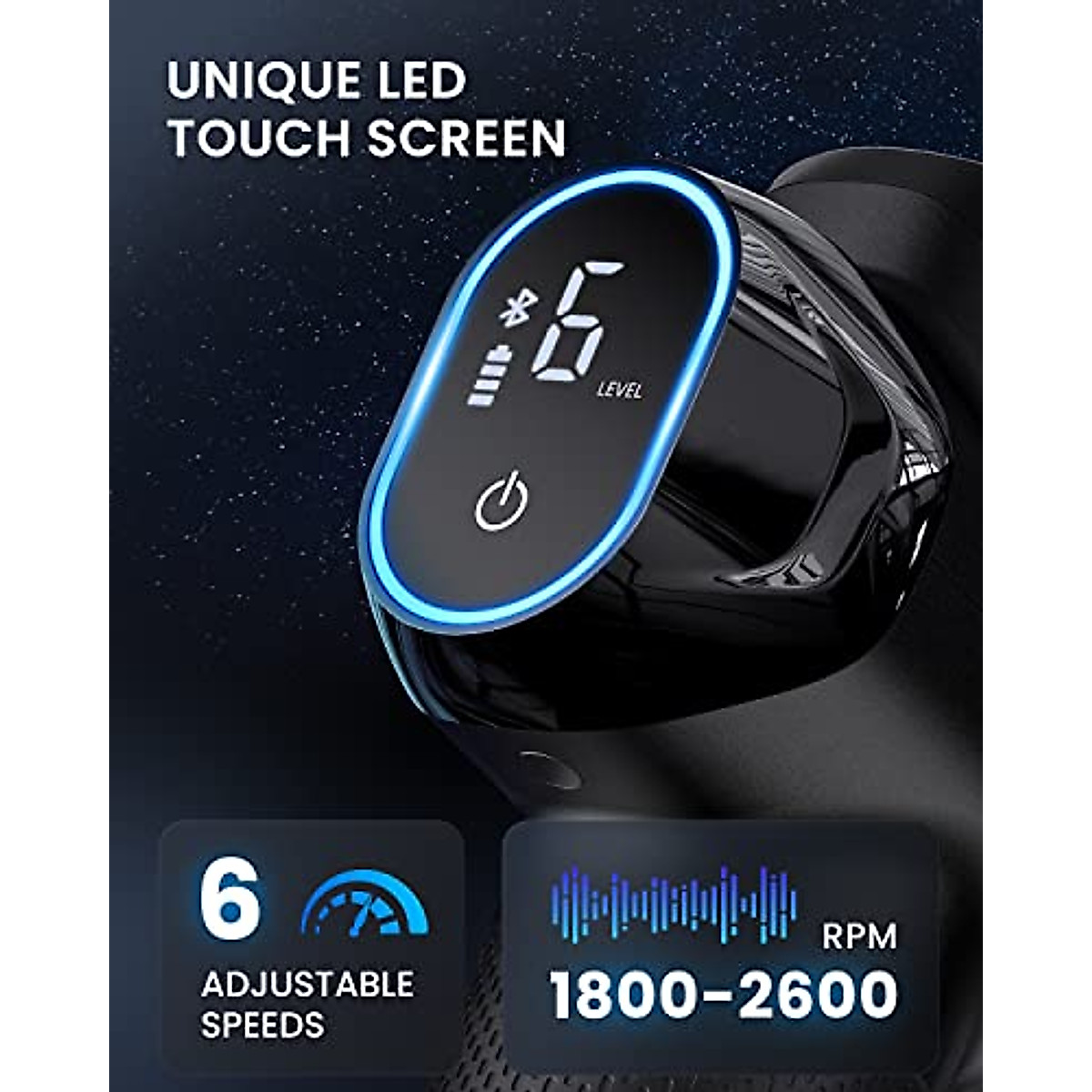 RENPHO Massage Gun Deep Tissue, FSA HSA Eligible Percussion Muscle Massage Gun Bluetooth for Athletes, Portable Electric Handheld Massager Gun, LED Touch Display