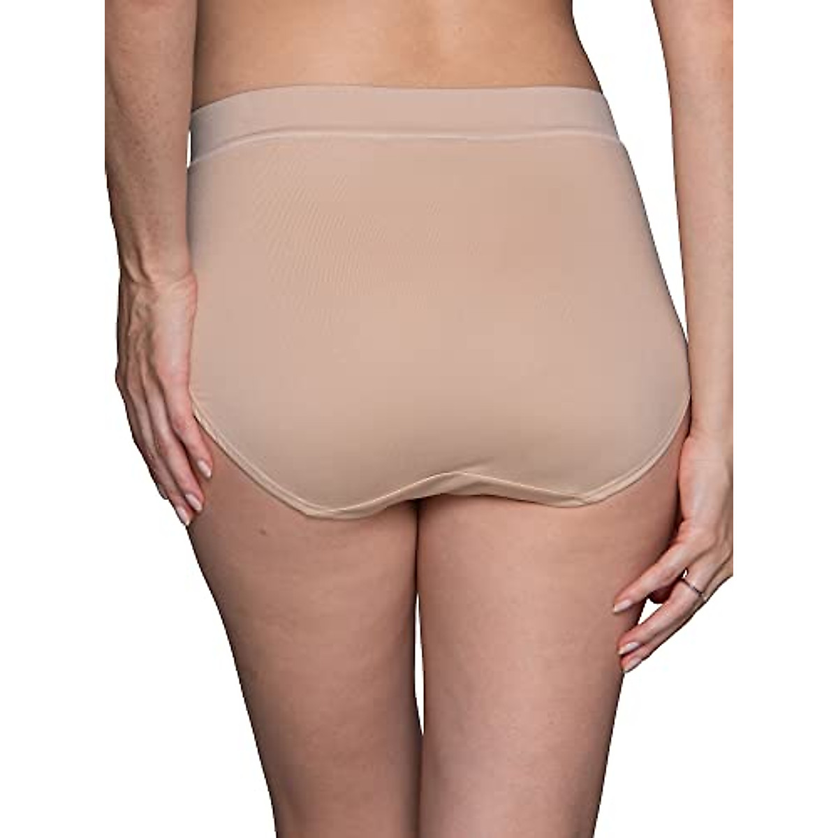 Vanity Fair womens Beyond Comfort Seamless Waist Panties Briefs, Hi Cut - Neutral, 7 US
