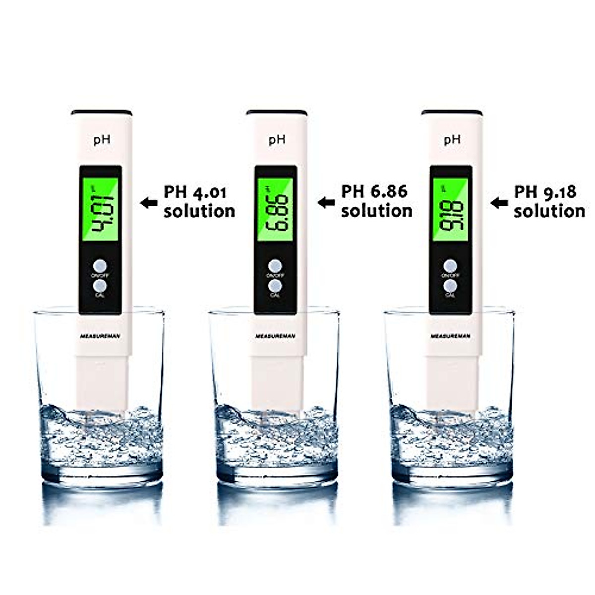 MEASUREMAN PH Meter and TDS Meter Combo，0-14 PH Value, 0.01 Resolution TDS Meter, EC Meter & Temperature Meter 3 in 1, Accuracy ± 2%, 32.0-176.0°F Green Backlight Meter"