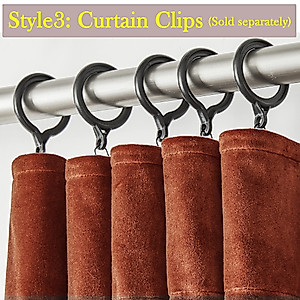 Timeper Red Velvet Curtains 96 inches - Holiday Decor Rust Velvet Curtains Back Tab Blackout Drapes Thick Soft Decorative Backdrop Curtains, Rust Red, W52 x L96, 2 Panels