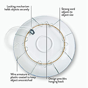 Display Buddie 3-Pak Extra-Large Adjustable Plate Hanger for Plates, Platters, Bowls & Oval, Square, Rectangular Objects up to 18"-24" Diameter and up to 10 lbs…