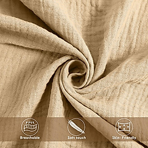 4 Pcs Muslin Fitted Crib Sheet for Boys and Girls 52" x 28" Breathable and Soft Baby Crib Sheet for Standard Crib Mattress Toddler Bed Mattress, 4 Colors