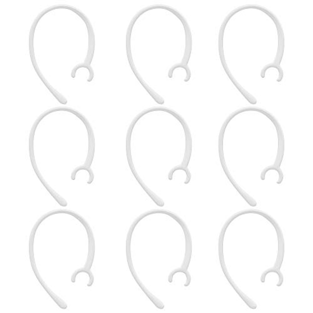 Universal Small Clamp Bluetooth Ear Hook Loop Clip Replacement - Set of 9 Clear