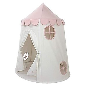 Domestic Objects | Castle Tower Play Tent | Kids Playhouse | Indoor Fort | Cotton Canvas | Premium Quality (42" Wide x 54" Tall) (Pink)
