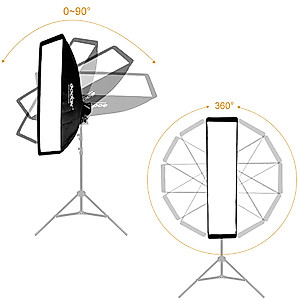 Godox Strip Box 9x35in / 22x90cm Strip SoftBox, Bowens Mount Softbox Compatible Studio Strobe MS300 SK400II AD600 AD400 and VL150II SL-60W SL60II SL150III SL300III SZ200Bi LED Light (FW22x90 (1PCS)