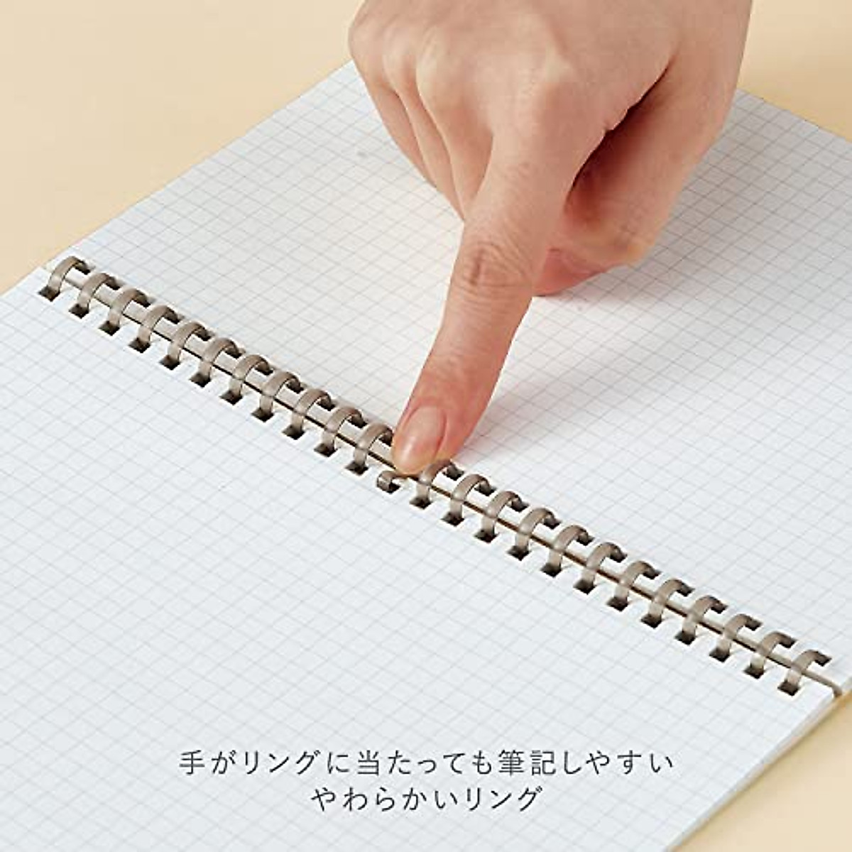 KOKUYO ME Graph Spiral Journal Notebook, A5 Soft Ring 5 mm Grid Paper Notebook with 50 Smooth Sheets, 5.8'' x 8.3'' Cute Small Journaling Notebook, Canyon Clay, Japan Import. (KME-SR931S5MS)