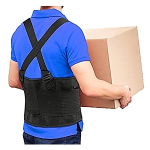 Back Brace Lumbar Back Support Belt for Women and Men , Lower Back Pain Relief Lumbar Support with Removable Suspender Straps , Lower Back Support for Heavy Lifting at Work,Moving and Warehouse Jobs 5XL(53"-65")