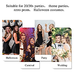 WLLHYF 1920s Flapper Headband, Feather Headwear Headpiece Black Head Wear 1920s Fashion Bling Rhinestone Hair Accessories for Women Girls Gatsby Themes Costume Prom Party Decoration (White Beads)