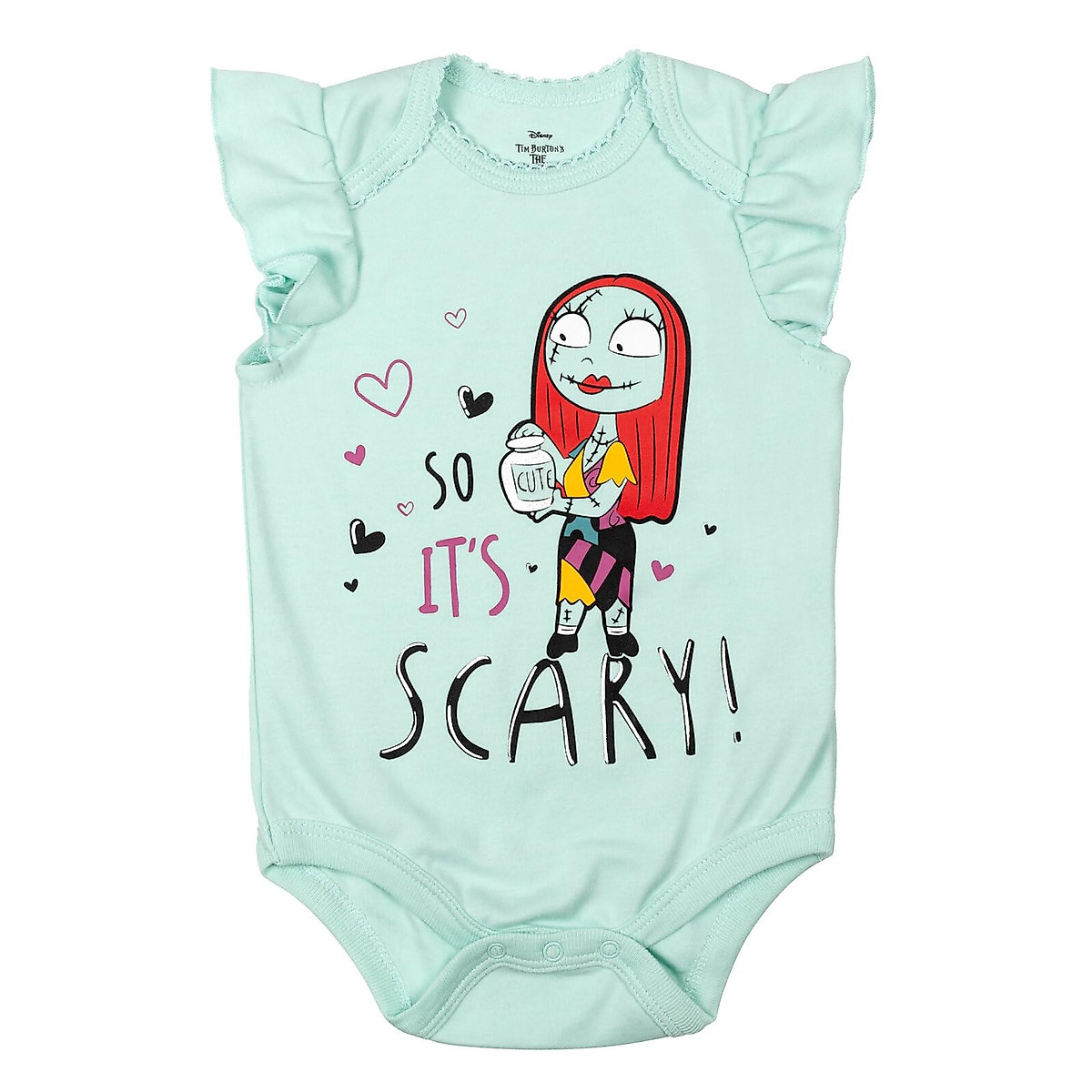 Disney Nightmare Before Christmas Jack Skellington Sally Newborn Baby Girls 5 Pack Bodysuits Multicolor 6-9 Months