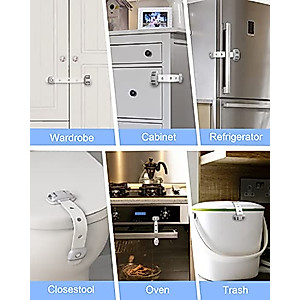 Fridge Locks,Refrigerator Door Lock,Child Proof Safety Cabinet Lock with Strong 3M Adhesives,Fridge Locks for Kids,Adjustable Strap Multi-Purpose for Cabinet,Drawers,Freezer,Oven (2 Count (Pack of 1))