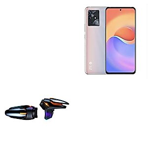 BoxWave Gaming Gear Compatible With ZTE S30 - Touchscreen QuickTrigger Auto, Trigger Buttons Autofire Gaming Mobile FPS - Jet Black