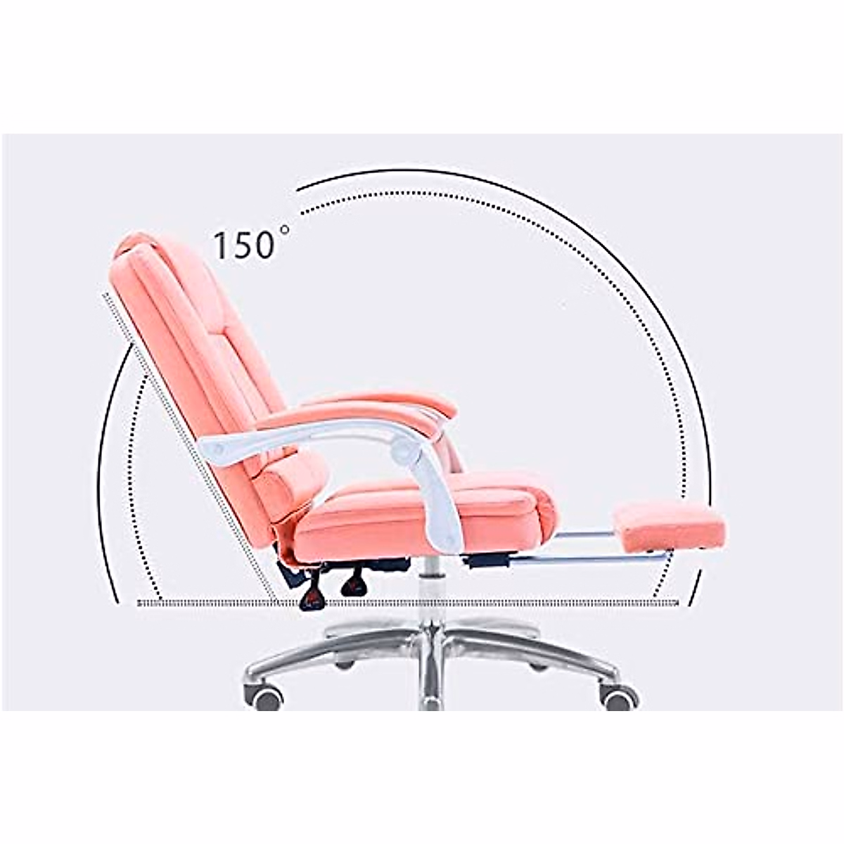 MayNuo Chair Office Chair Computer Chair Lifting Swivel Chair Comfortable and Reclining Artificial Leather with Footrest/White