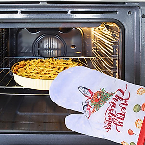 Christmas Oven Mitts Pot Holders Sets Christmas Kitchen Potholder Gloves for Kitchens Baking Barbeque Grilling Microwave