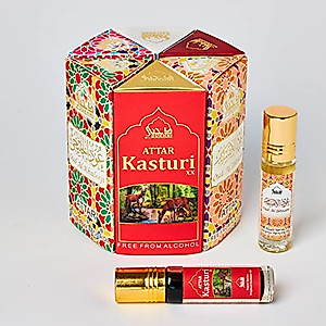 Dukhni Premiere Attar Oil Set | العطار العربي |  x6 bottles x 6 ml  Authentic Arabic Fragrance Oils | 100% Halal Blends, Ramadan Eid Gifting | Oud Ibtisam, Oud Khaleeji, Oud Habayeb, Kasturi XX, Ambar, Blue Girl - 6ml each