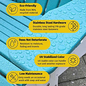 LuxCraft 5' Adirondack Double Glider Bench, 2 Person Glider Chair, Outdoor Glider Bench, Outdoor Loveseat Glider (Weatherwood on Chestnut Brown)