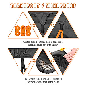 Neverland Waterproof ATV Cover Windproof Trailerable ATV Cover 300D Oxford Heavy Duty Trailer 4 Wheeler Cover Compatible with All Weather Outdoor Indoor Protection Polaris Sportsman Can-Am Yamaha,XL