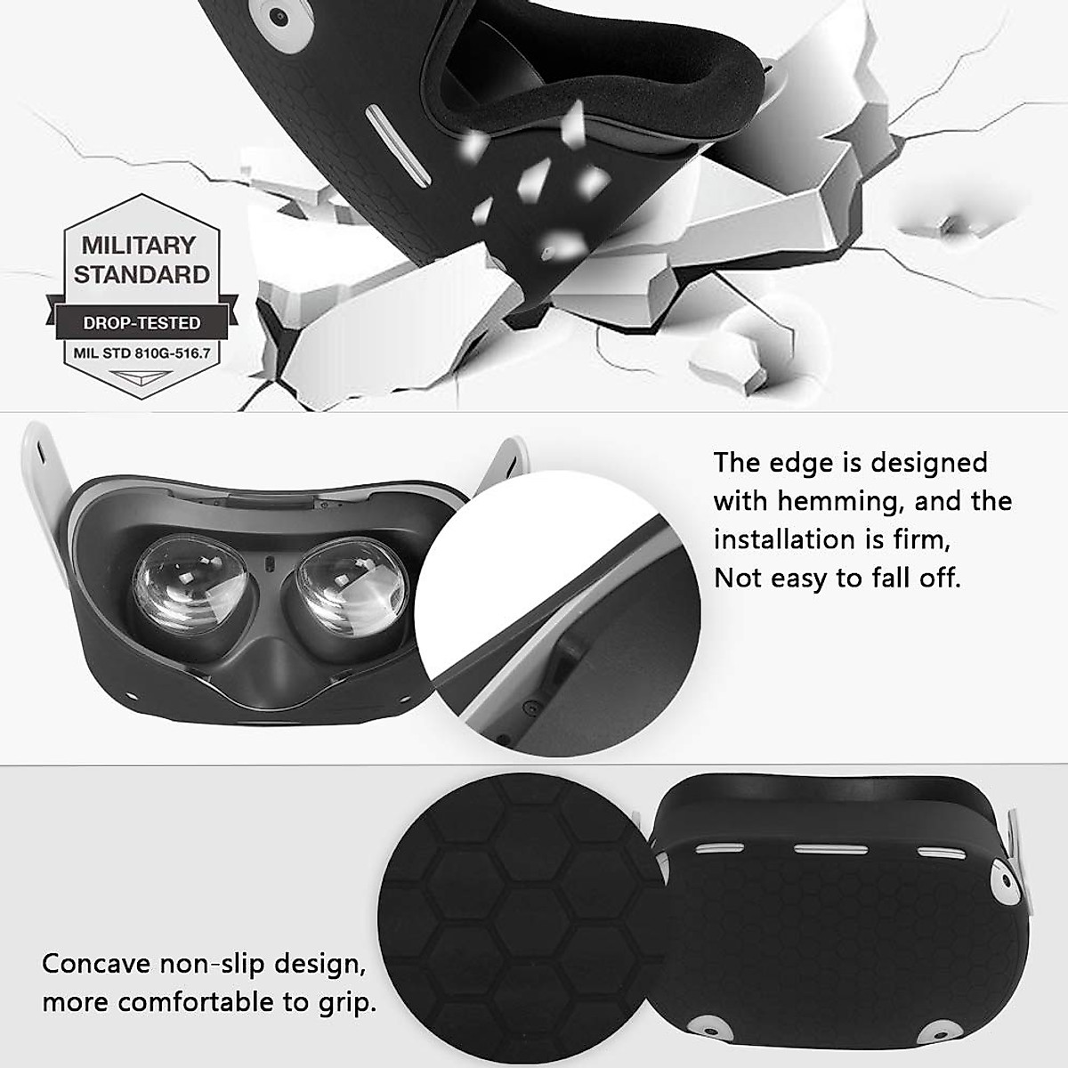 Design Shell Front Face Protector Cover for Oculus Quest 2 Headset Accessories Preventing Collisions and Scratches