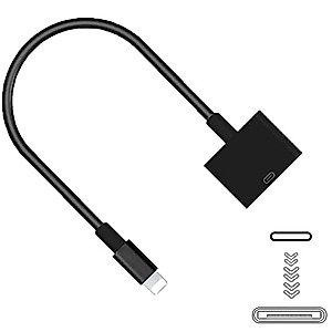 Apple Lightning to 30-Pin Adapter, MFi Certified 8 Pin Male to 30 Pin Female Connector Converter with iPhone Charger Cable Cord Compatible iPhone 12 11 X 7 6P 5S 4S 4 3 3G/iPad/iPod (Black)