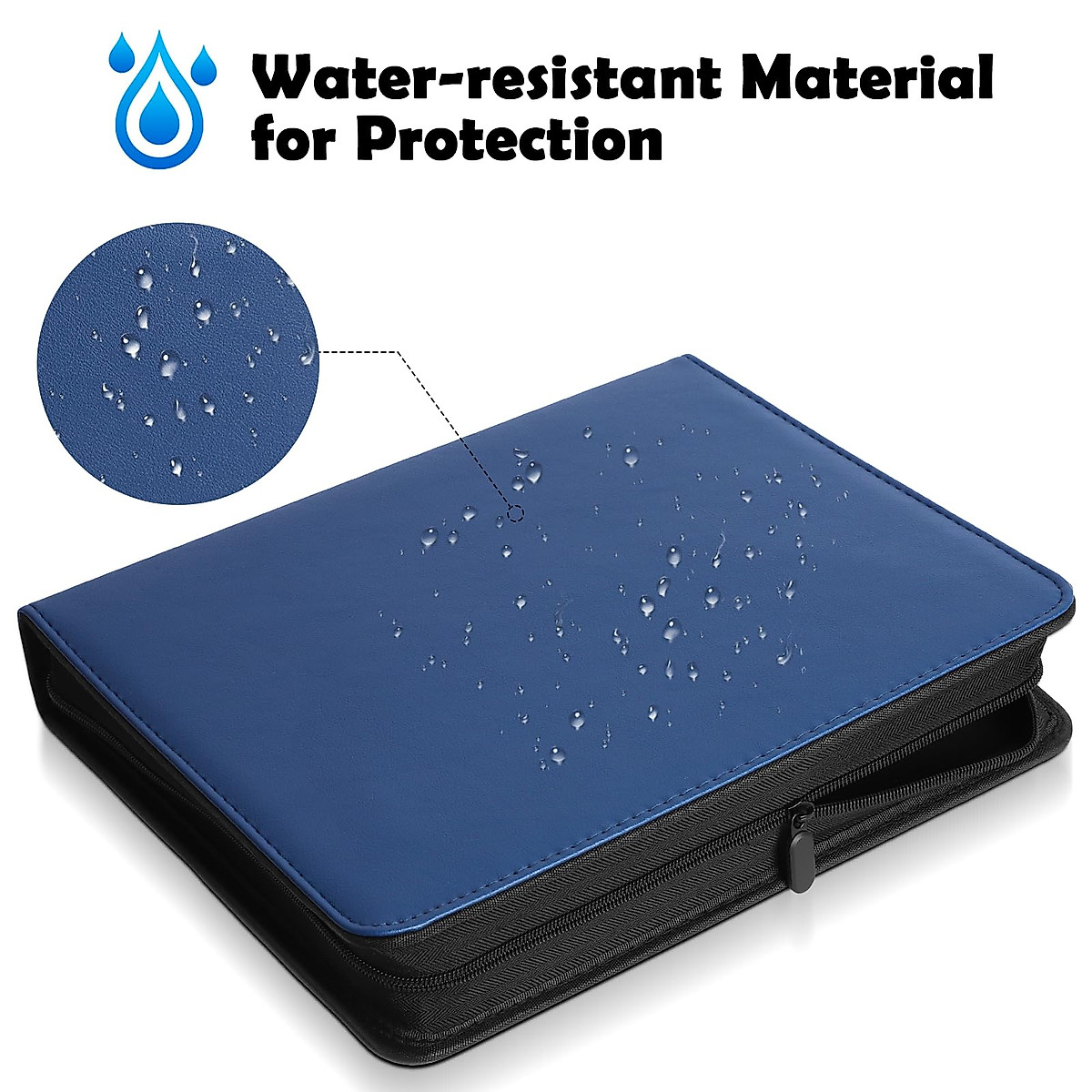 POKONBOY 720 Pockets Trading Card Binder Sleeves Baseball Card Binder Sleeves, Trading Card Holder Carrying Card Case Fit for Baseball Cards, Trading Cards, Football Cards (Blue)