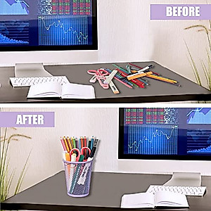 Banshou Pencil Holders,Mesh Pen Holder for Desk,Purple Round Pencil Holder for School,Home,Office and other Office Desk Organizers (Purple 6Pack)