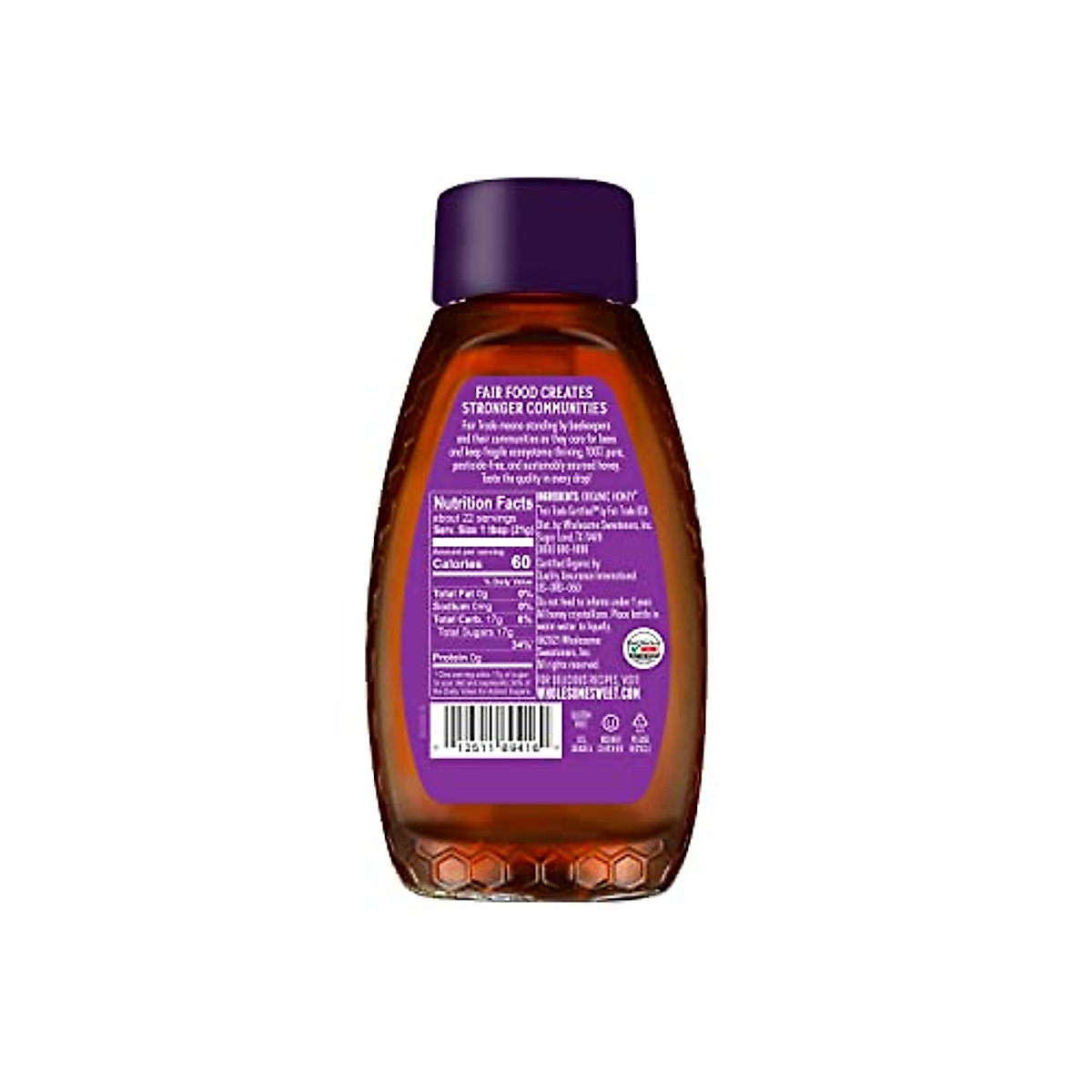 Wholesome Sweeteners Organic Raw Unfiltered Honey, Pesticide Free, Fair Trade, Non GMO & Non Glyphosate, 16 Ounce Squeeze Bottle (Pack of 1) (00280721)