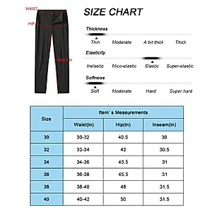 Rdruko Men's Stretch Golf Pants Quick Dry Lightweight Casual Dress Pants with Pockets(Black,US 34)