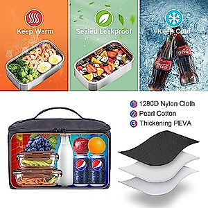 BERTASCHE Lunch Backpack, Laptop Backpack 15.6 inch Work Backpack w/Insulated Cooler Lunch Box for Men Women, Casual Daypack for Work Commuter Picnic College