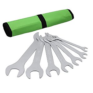 Grip 7 pc Super Thin Open End Wrench Set- Includes 3/8 x 7/16, 1/2 x 9/16, 5/8 x 11/16, 3/4 x 13/16, 7/8 x 15/16, 1 x 1-1/16, 1-1/8 x 1-1/4 - Roll Up Storage Pouch